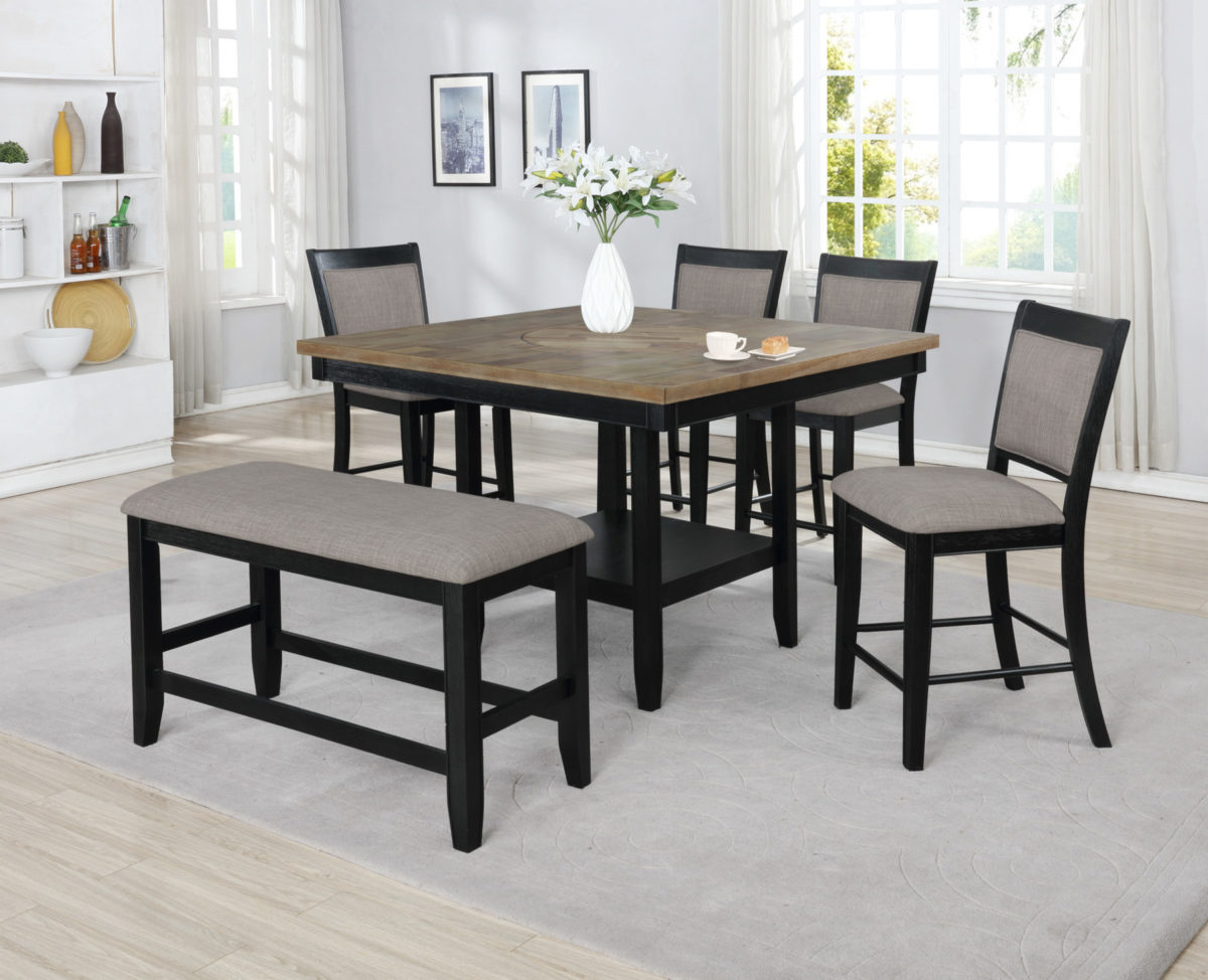 Pub Height Table with Lazy Susan & 4 Stools | Nothin' Fancy Furniture ...